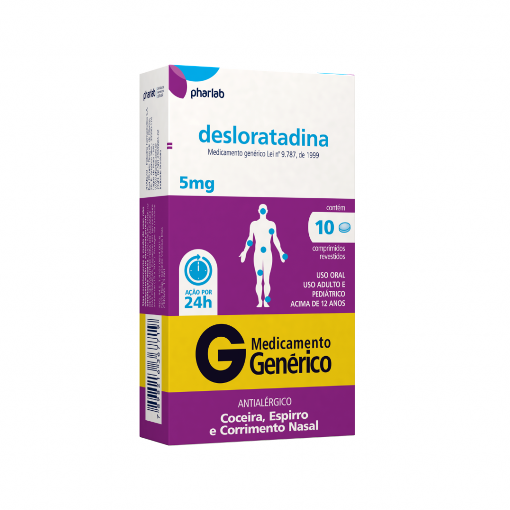desloratadina 5mg – cx c/ 10 comp rev – Pharlab